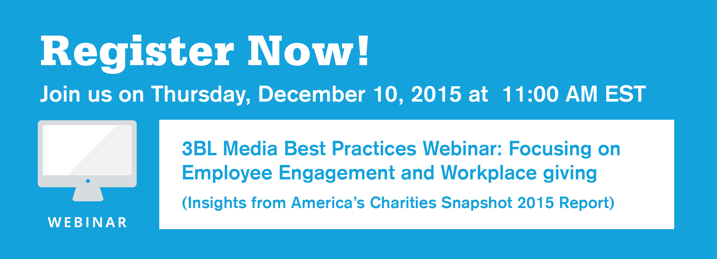 3BL Media Webinar to Reveal New Data on Workplace Giving and Engaging ...